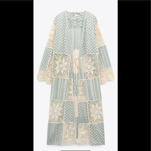 Zara | Jackets & Coats | Zara Crocheted Kimono Limited Edition Runs Xl ...